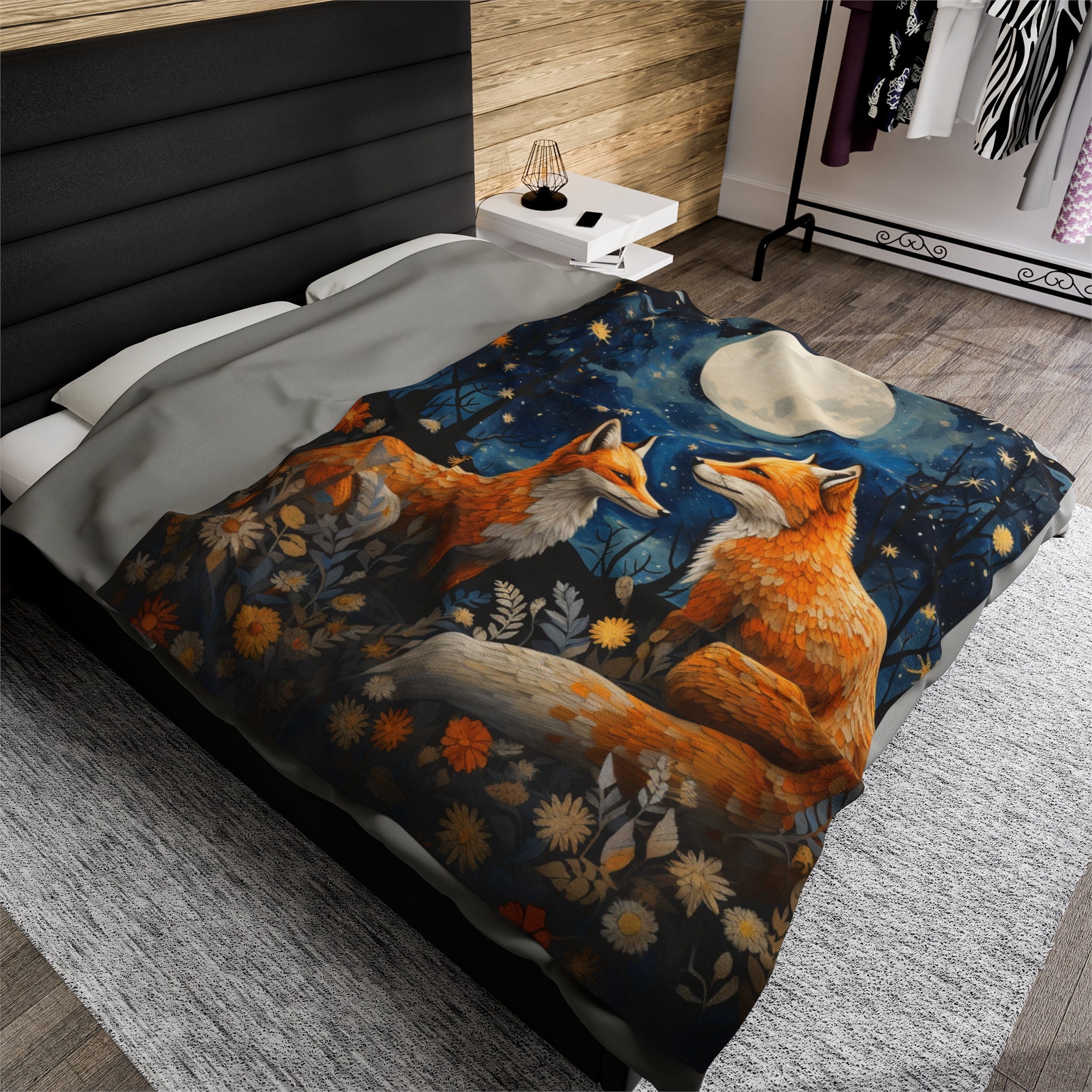 Cozy Fall Cottagecore Fox Blanket Fairycore Gift Vintage Fox - Etsy