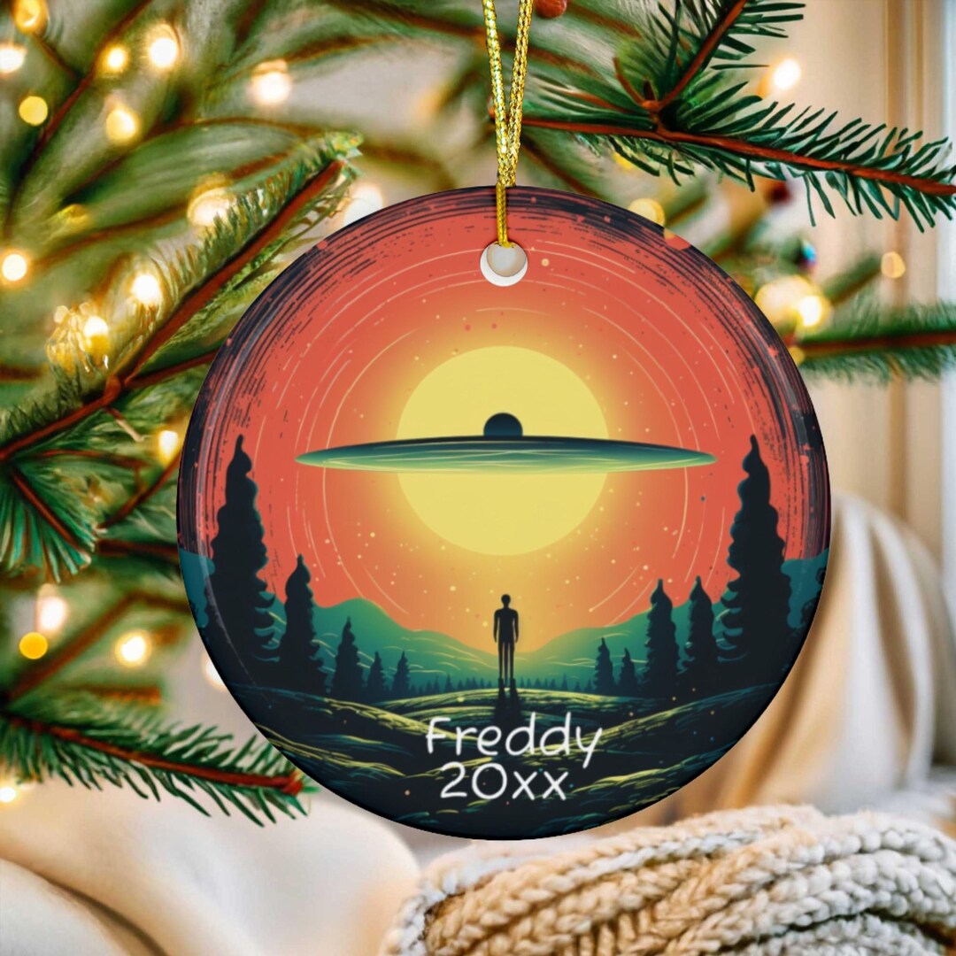 Custom Space Alien Ornament, UFO Gifts, Sci Fi Ornament, Flying Saucer ...