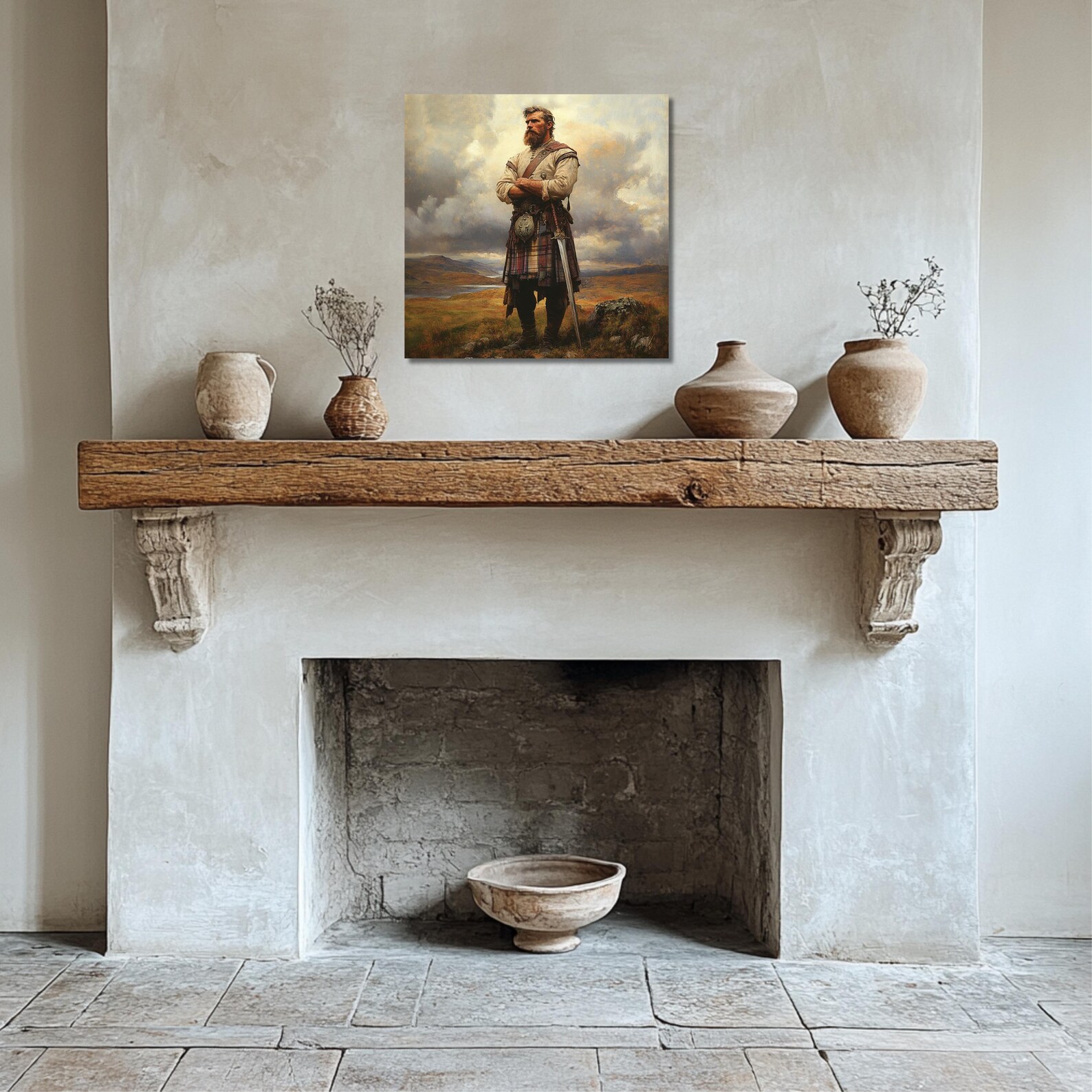 Highlander Warrior, Scottish Highlands, Scottish Gifts, Canvas Gallery ...