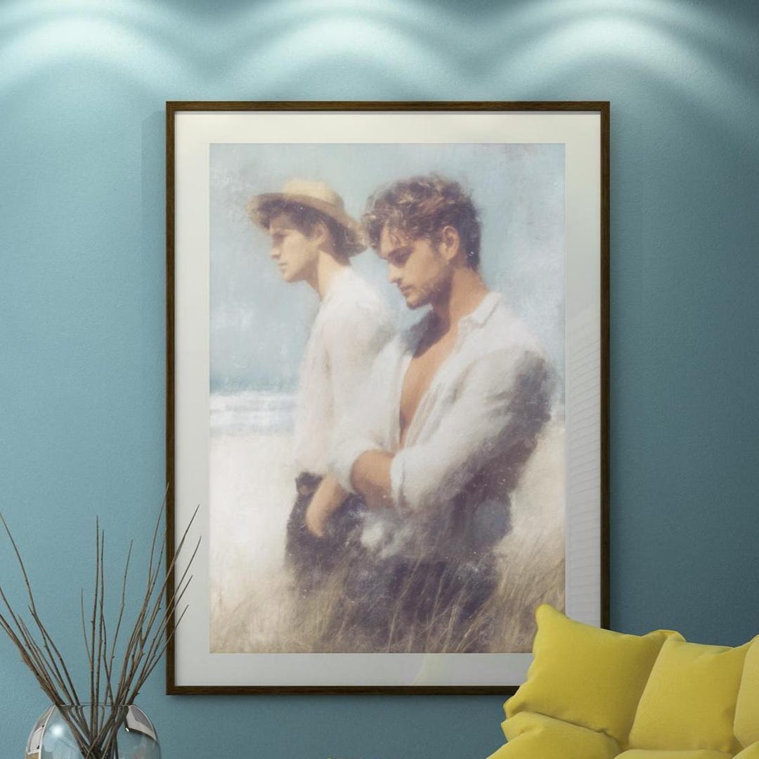 Queer Art Retro Vibe, Gay Muscle Art, Canvas Gallery Wraps, Gay Art ...