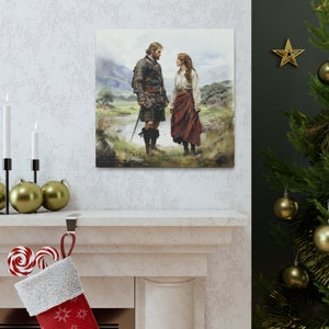 Highlander and Woman, Scottish Highlands, Scottish Gifts, Canvas ...