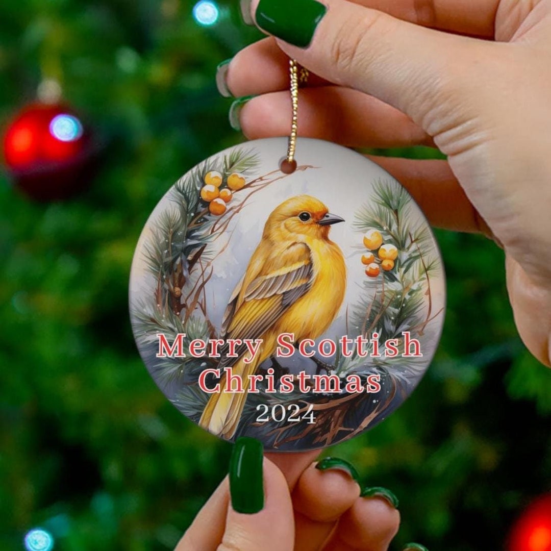 Custom Scottish Christmas Canary Ornament, Birder Ornament Christmas ...