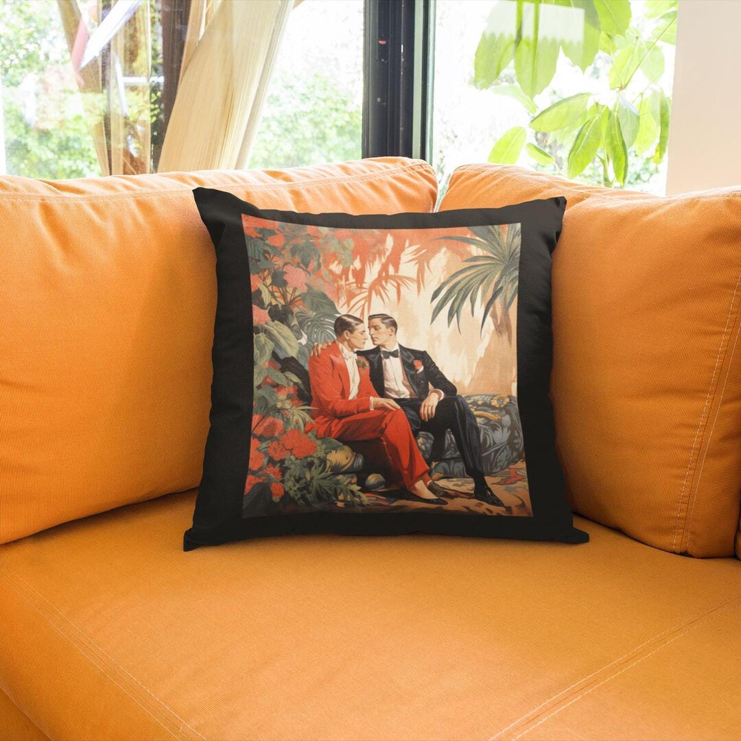 1920s Gay Pillow, Romantic Pillow With Cover, LGBTQ Gifts, Gift for Him ...