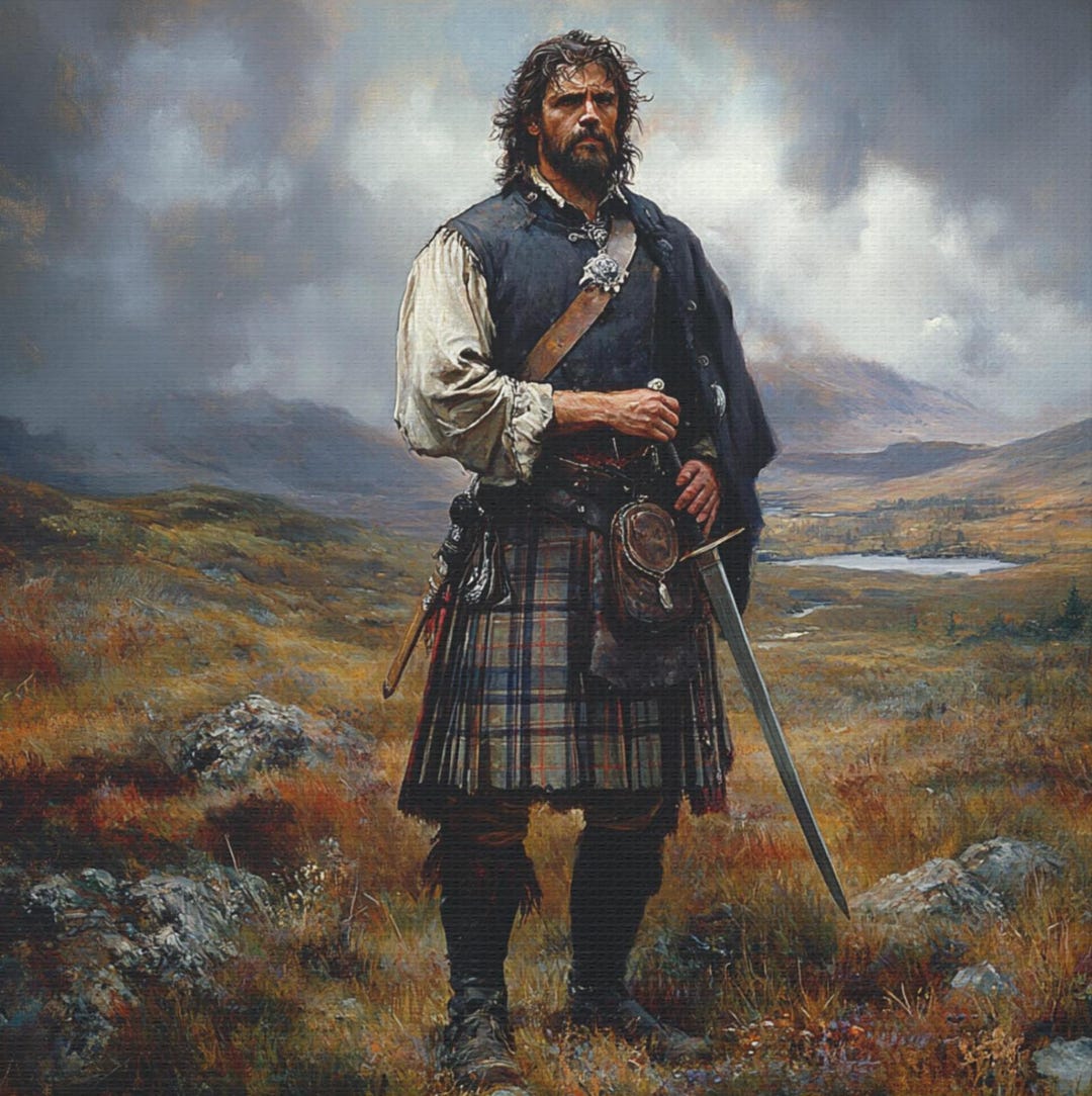 Highlander Warrior, Scottish Highlands, Scottish Gifts, Canvas Gallery ...