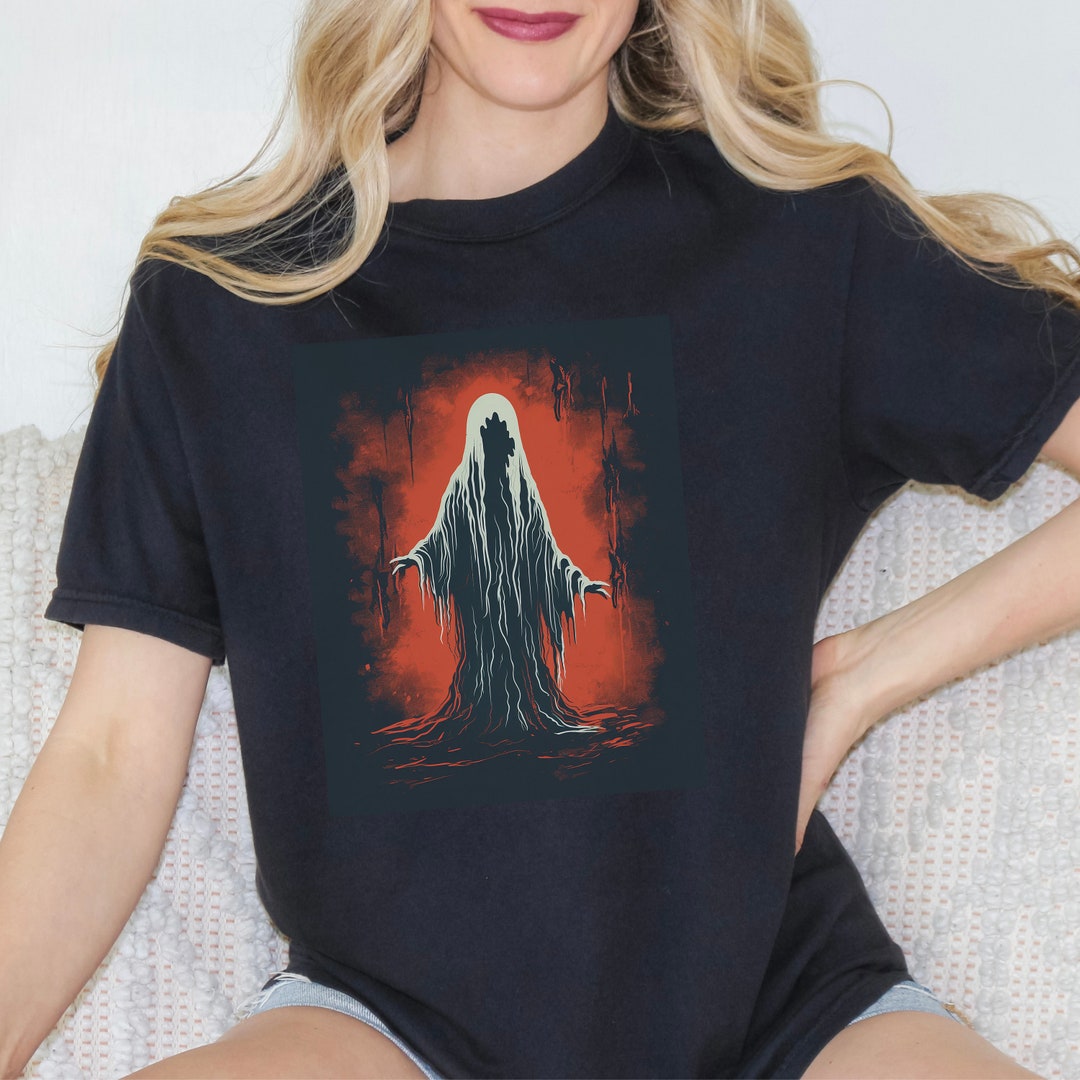 Ghost Creepy Shirt Halloween Scary Ghost Tee Gift for Him Gift for Her ...