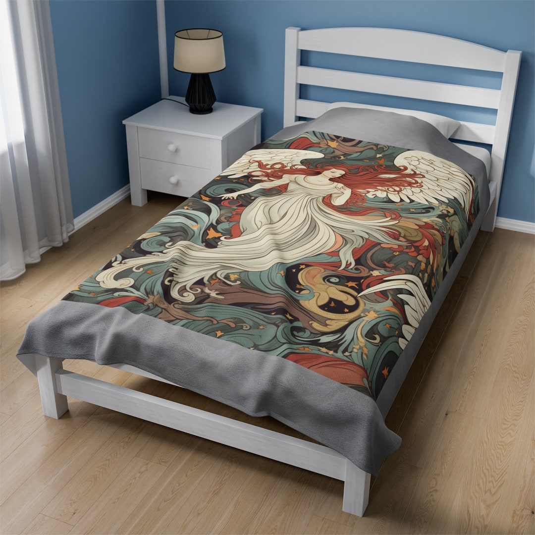 Angel Blanket Surreal Pattern Beautiful Angel Throw Cozy - Etsy