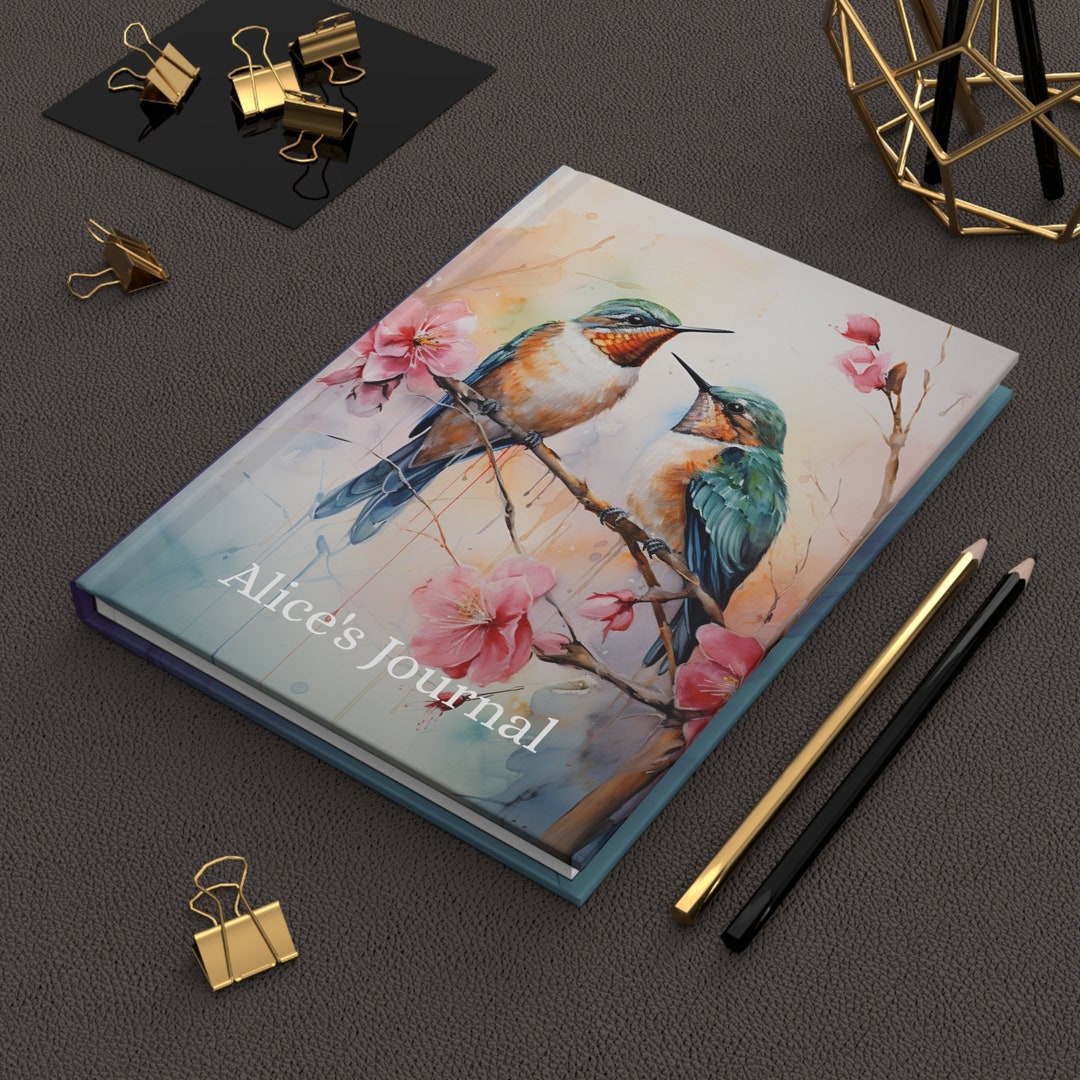 Personalized Journal Diary, Hummingbird Hardcover Journal, Bird Lover ...