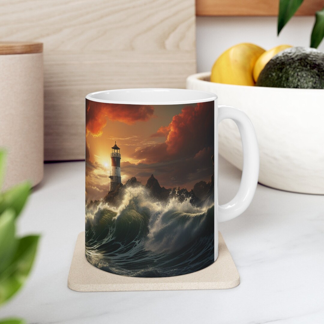 Lighthouse Decor, Lighthouse Mug, Light House Mug, Lighthouse Charm ...