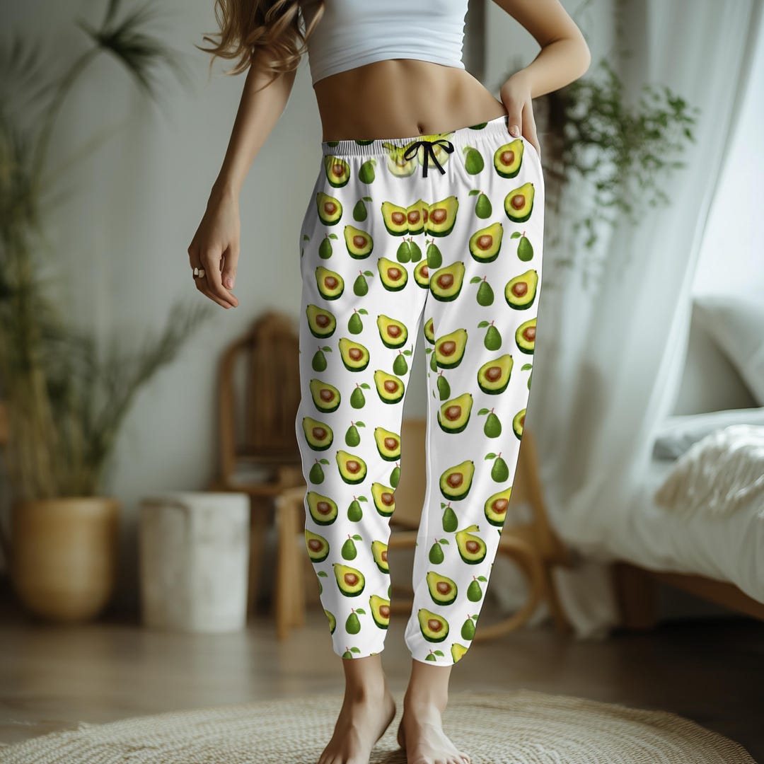 Women's Avocado Lounge Pants, Fruit Sleep Pants, Avocado Clothing ...
