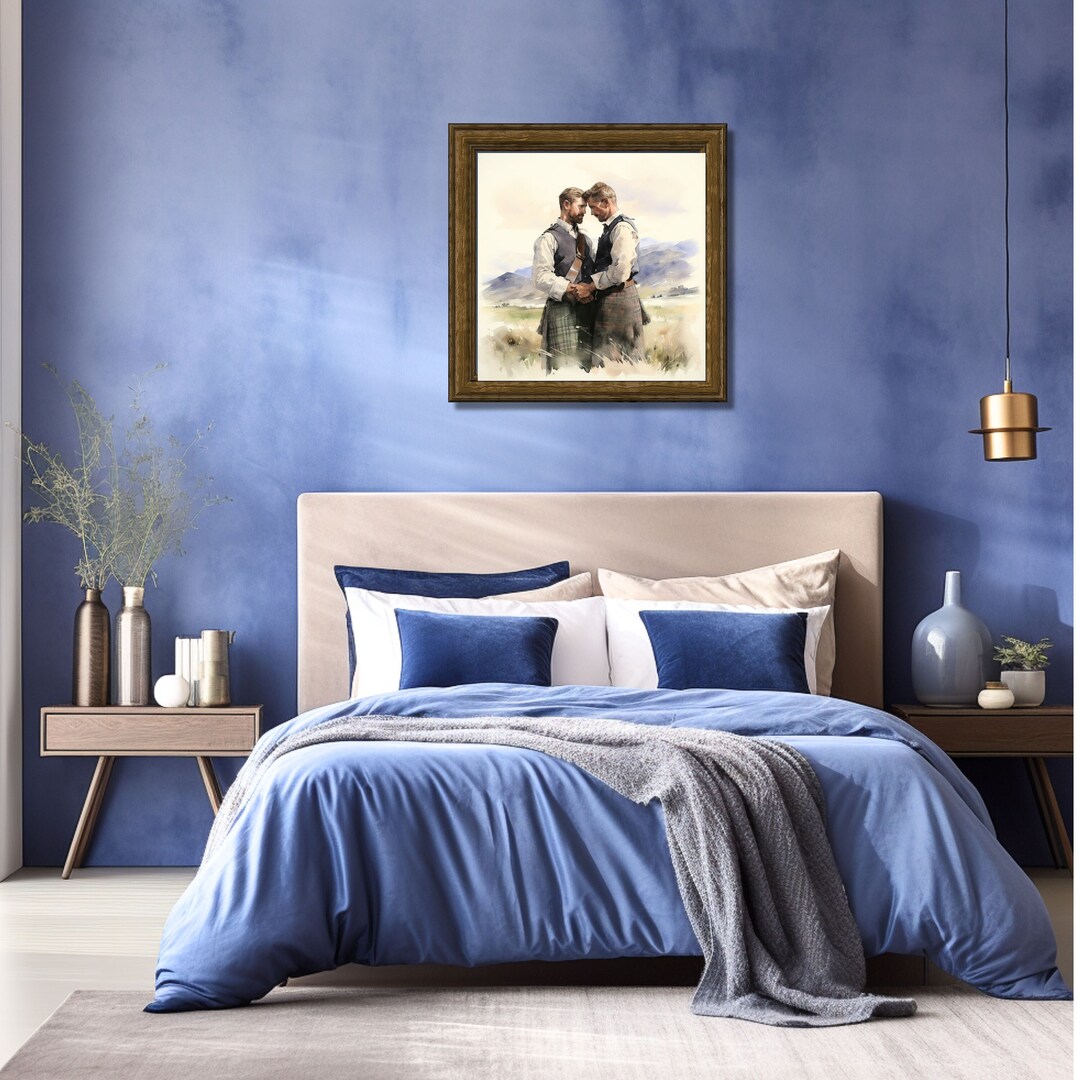 Scottish Men, Queer Art, Queer Art Print, Square Canvas Gallery Wraps ...
