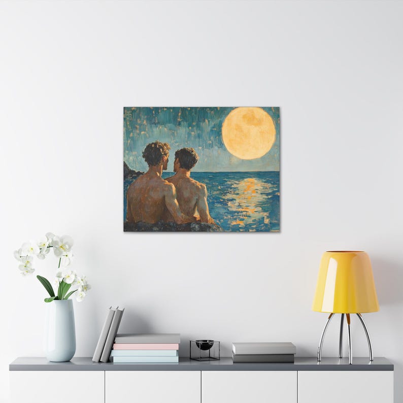 Queer Art Retro Vibe, Gay Art Vintage Style, Canvas Gallery Wraps, Gay ...
