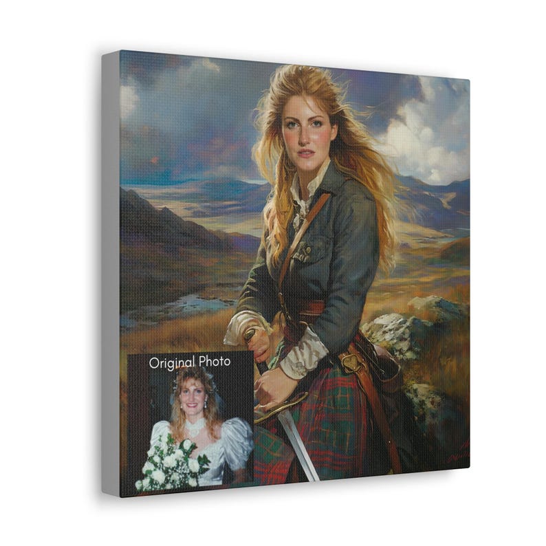 Custom Highlander Woman Photo, Personalized Wall Art, Scottish Gifts ...