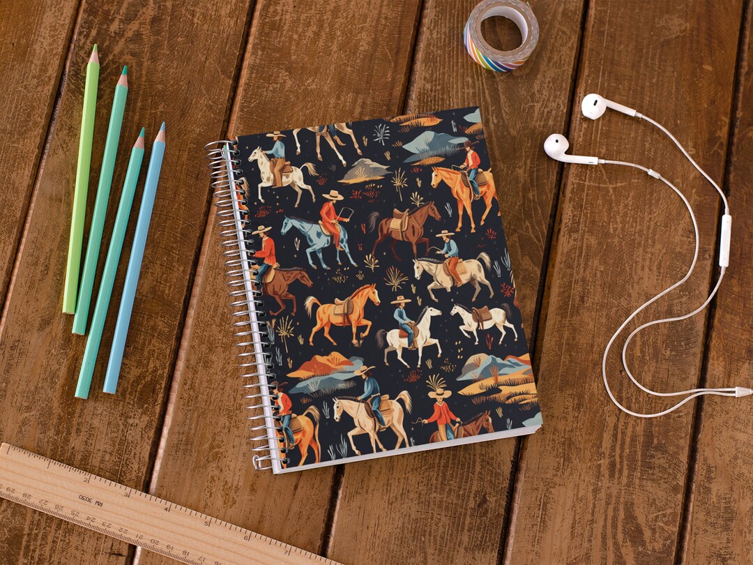 Western Cowboy Spiral Notebook, Notebook Western, Notepad Cowboy, Gift ...
