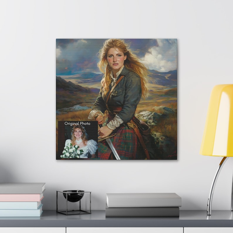 Custom Highlander Woman Photo, Personalized Wall Art, Scottish Gifts ...