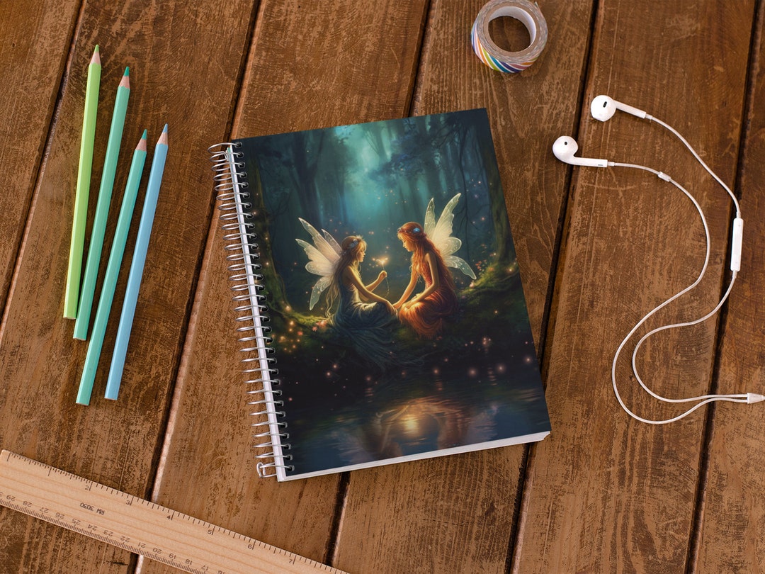 Fairy Spiral Notebook, Fairy Design Notepad, Beautiful Unique Notebook ...