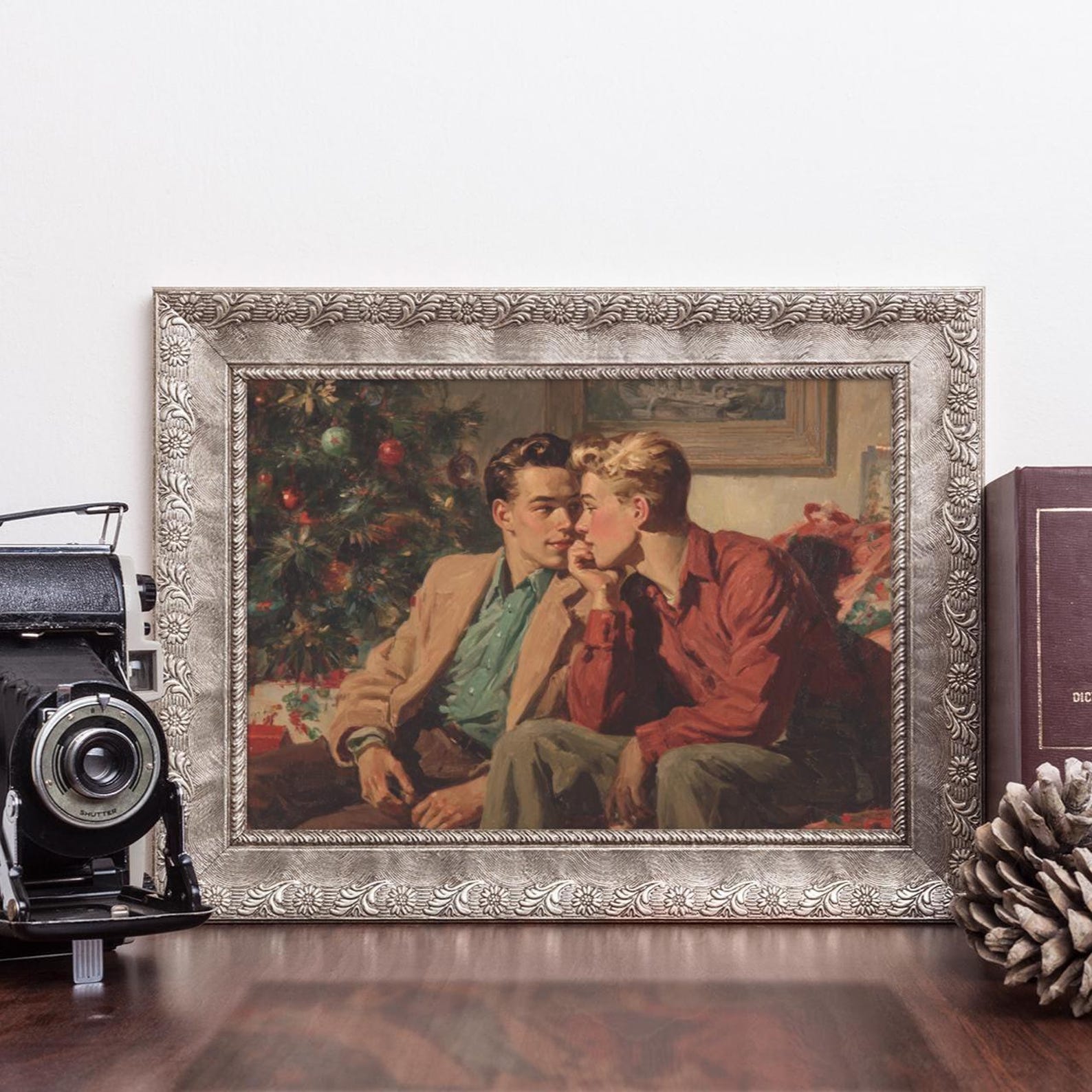 Queer Art Retro Vibe, Gay Art Vintage Style, Christmas Day Print ...