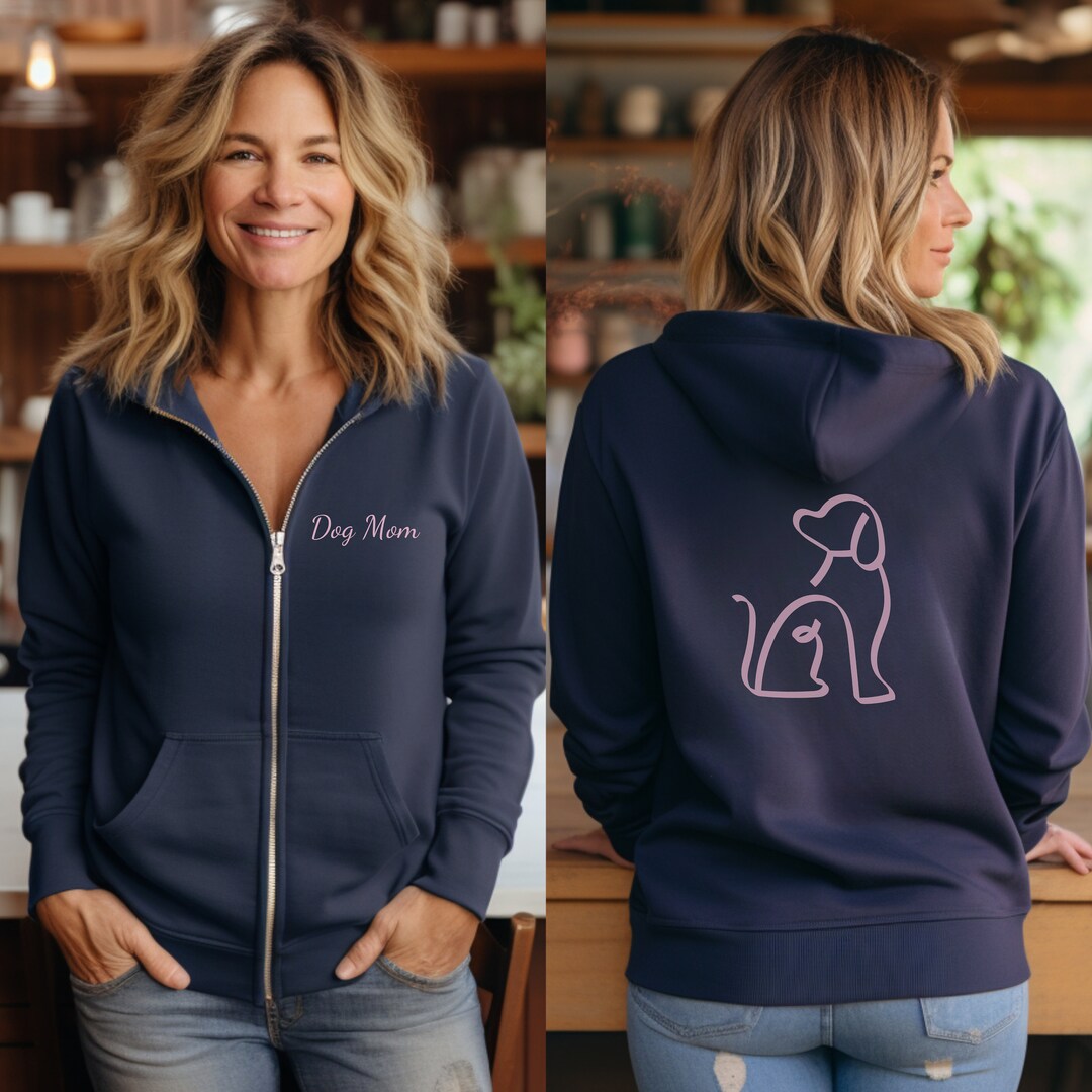 Dog Mom Hoodie, Dog Mom Zipper Hoodie, Dog Lover Gift, Dog Lover Hoodie ...