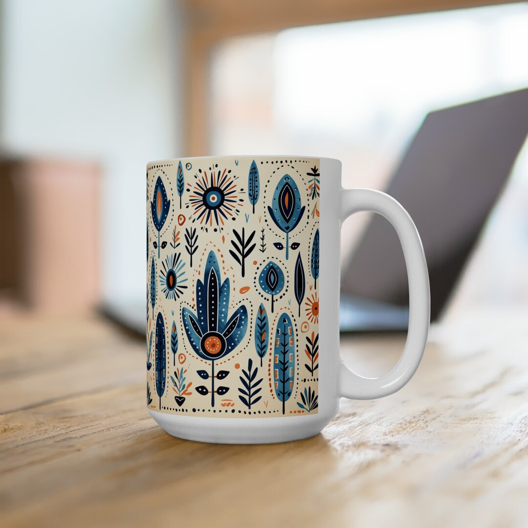 Southwestern Mug, Gift for Sister, Boho Preppy Mug, Boho Coffee Mug ...