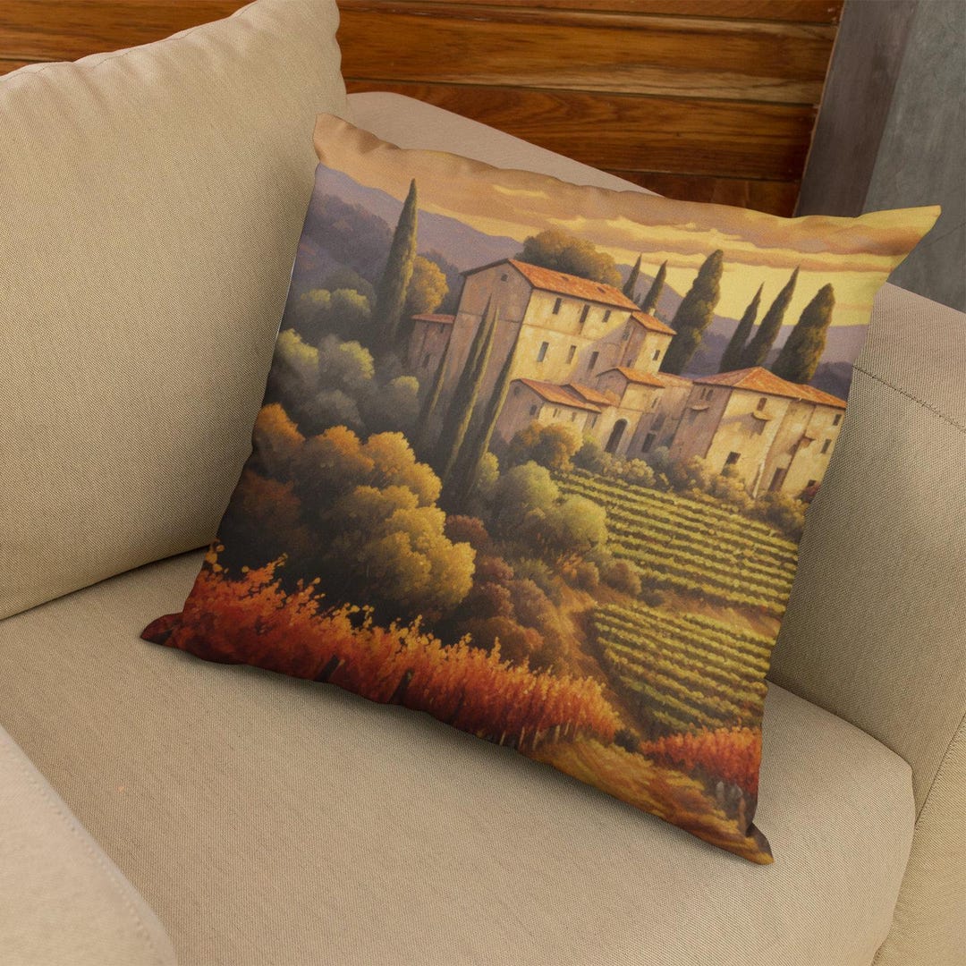 Tuscany Pillow Italian Scene Pillow for Sophisticated Decor Gift Pillow ...