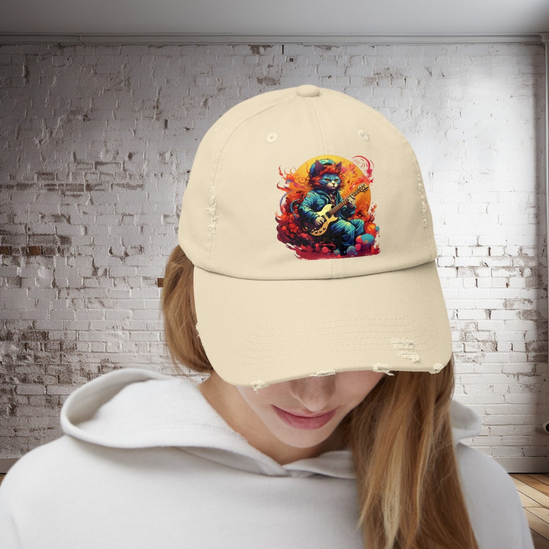 Psychedelic Cat Hat, Cat Lover Hat, Cat Lover Birthday, Trippy Hat ...