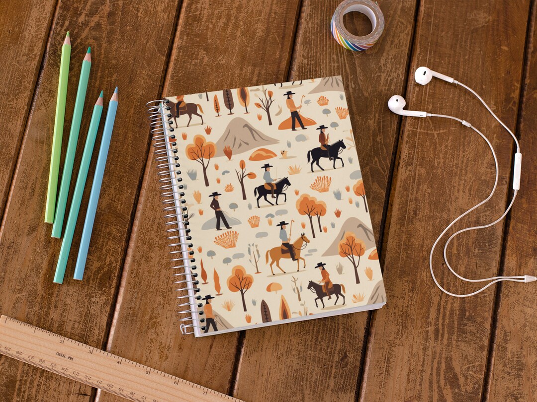 Cowboy Spiral Notebook, Western Theme Notepad, Diary Western Style ...