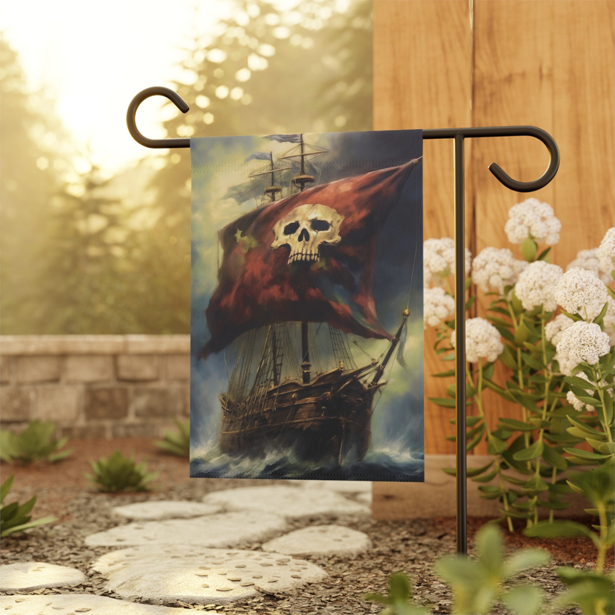 Pirate Ship Garden House Banner, Banner Garden, Unique Garden Banner ...