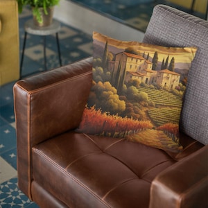 Tuscany Pillow Italian Scene Pillow for Sophisticated Decor Gift Pillow ...