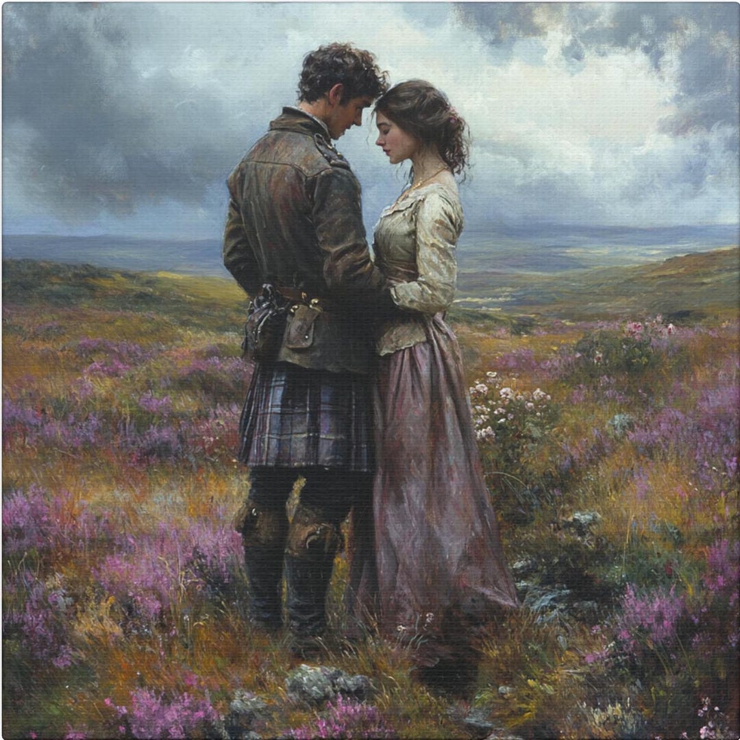 Highlander and Woman, Scottish Highlands, Scottish Gifts, Canvas ...