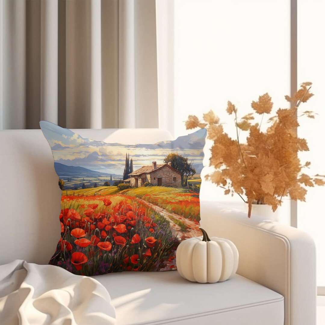 Pillow and Cover, Tuscan Sun, Italian Scene, Beautiful Pillow, Square ...