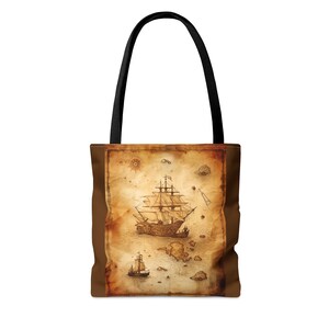Nautical Totebag, Ships, Pirate Ship, Tote Bag, Totebag Whimsical, Book ...