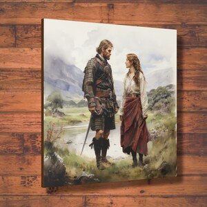 Highlander and Woman, Scottish Highlands, Scottish Gifts, Canvas ...
