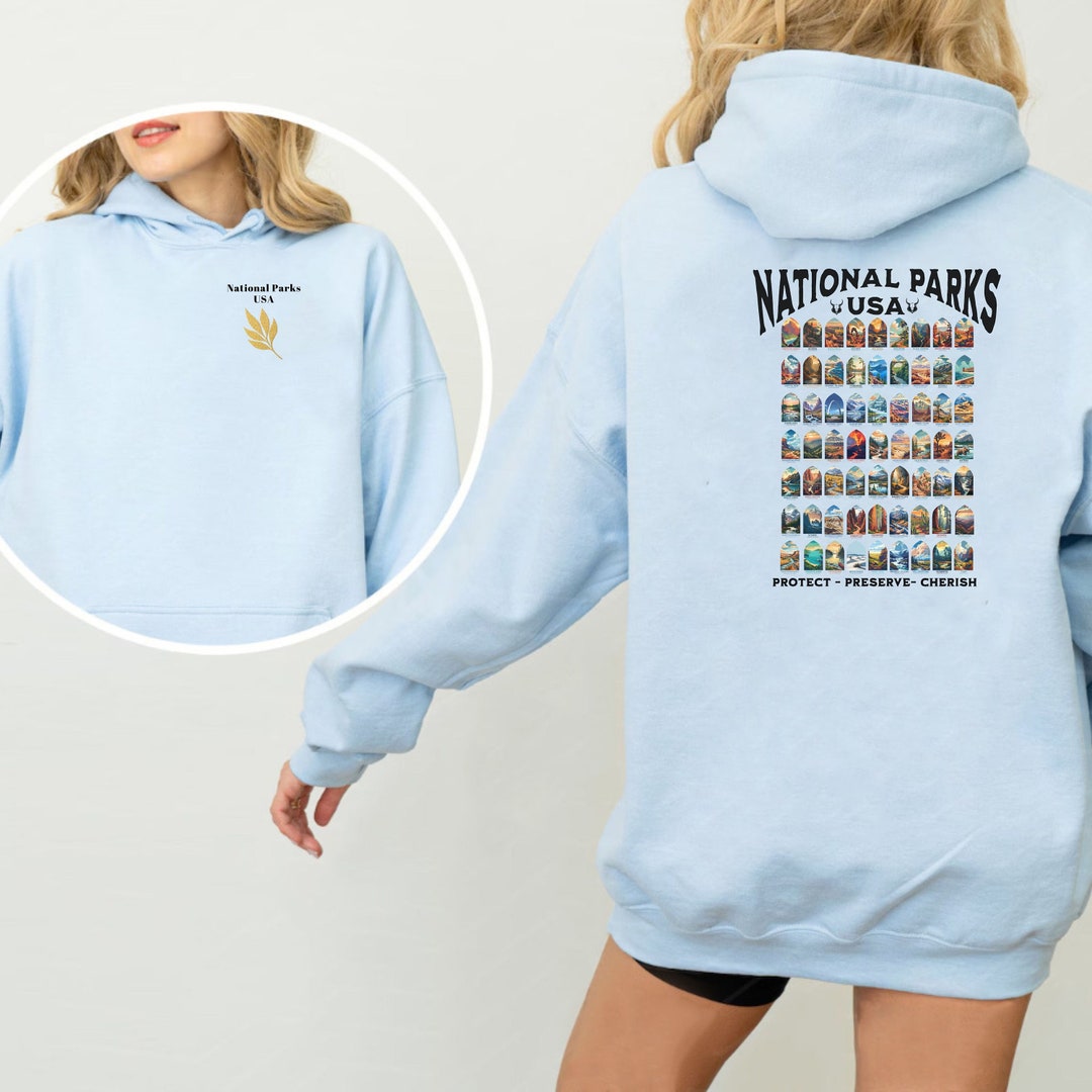 National Parks Hoodie, Front and Back Design US National Park, Gifts ...