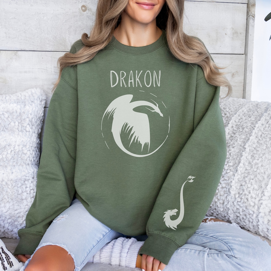 Dragon Sleeve Design, Drakon Sweatshirt, Magical Sweatshirt, Whimsical ...