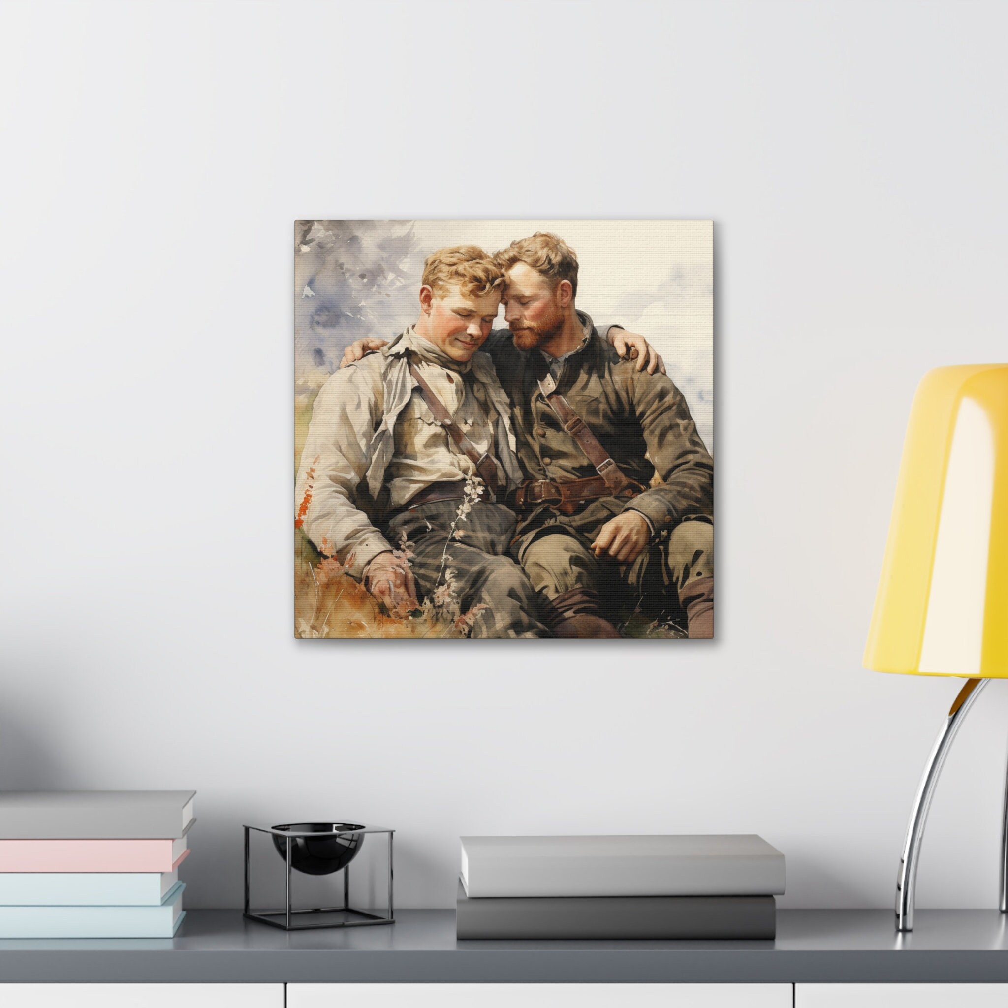 Scottish Men, Queer Art, Queer Art Print, Square Canvas Gallery Wraps ...