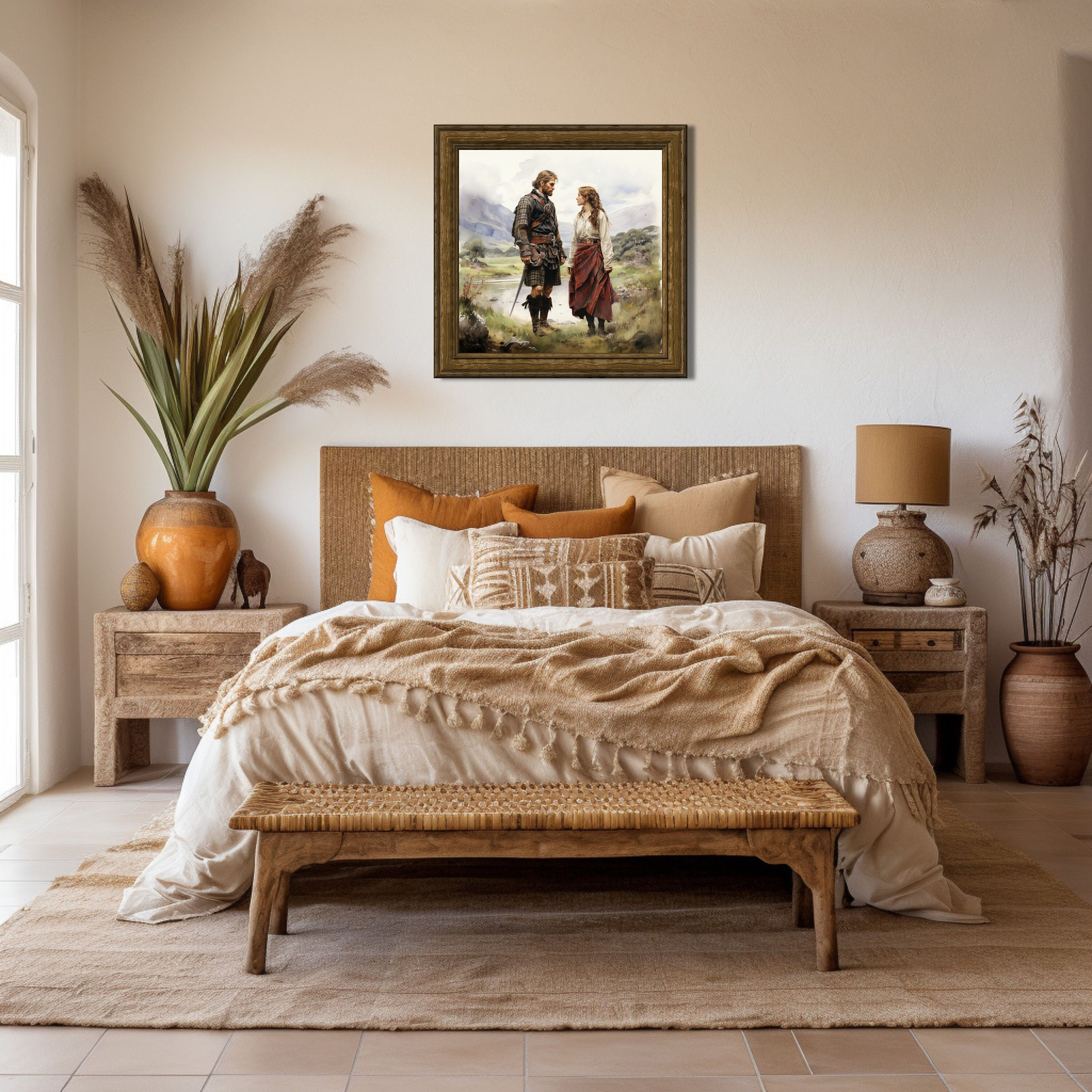 Highlander and Woman, Scottish Highlands, Scottish Gifts, Canvas ...