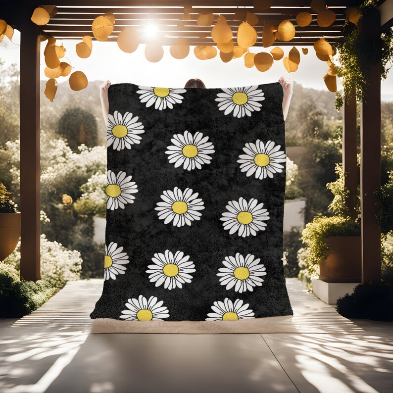 Daisy Lightweight Blanket, Preppy Decor, Flower Blanket, Wildflowers ...