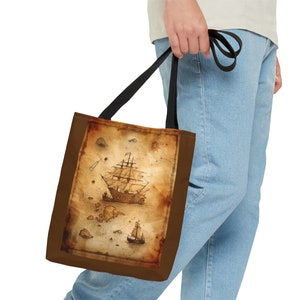 Nautical Totebag, Ships, Pirate Ship, Tote Bag, Totebag Whimsical, Book ...
