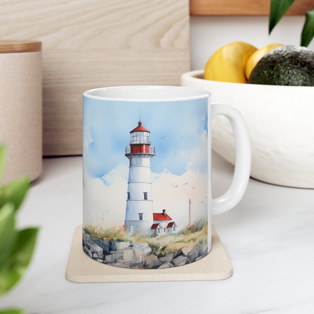 Lighthouse Decor, Lighthouse Mug, Light House Mug, Lighthouse Charm ...