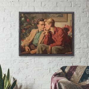 Queer Art Retro Vibe, Gay Art Vintage Style, Christmas Day Print ...