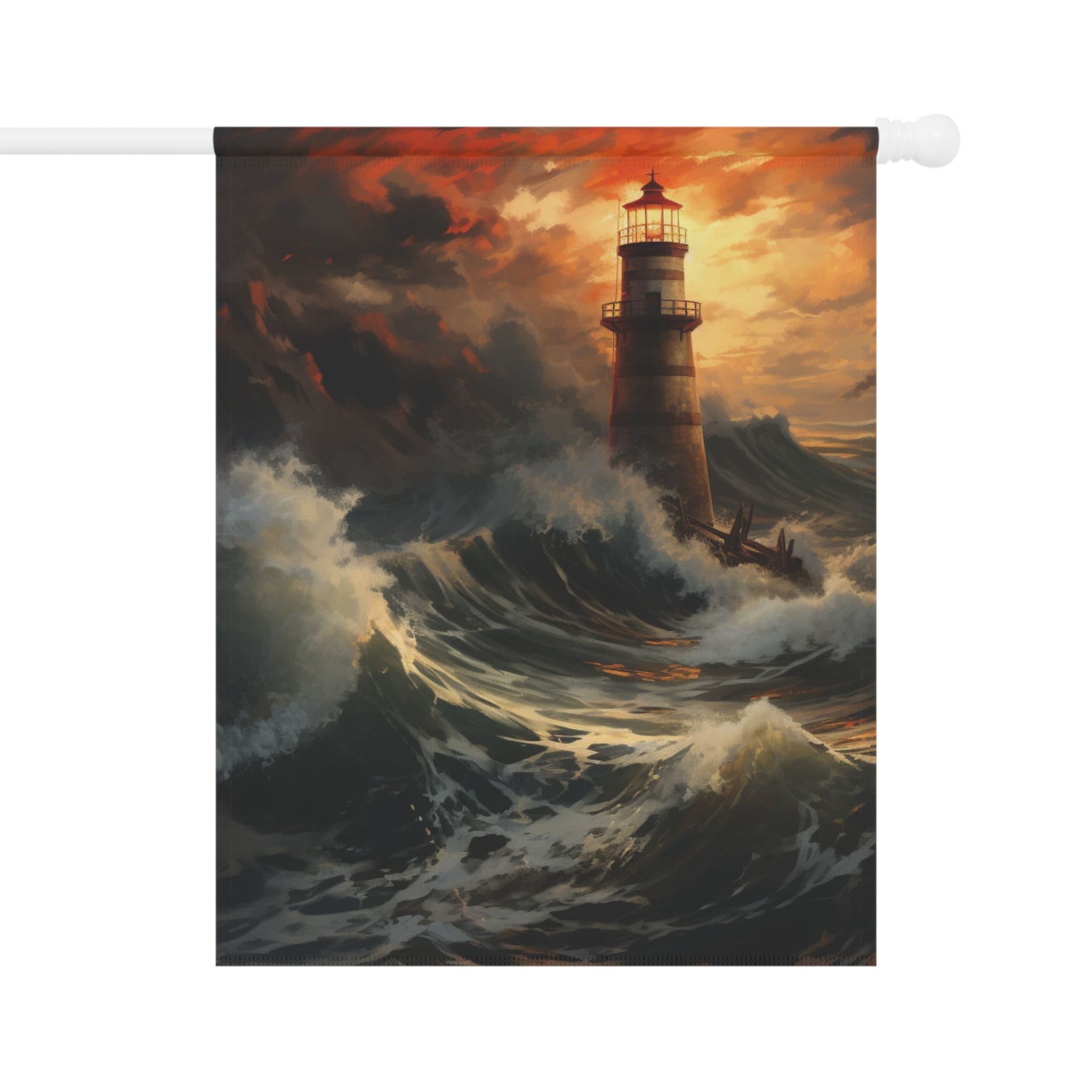 Lighthouse Garden & House Banner Nautical Yard Flag Colorful Gift Idea ...