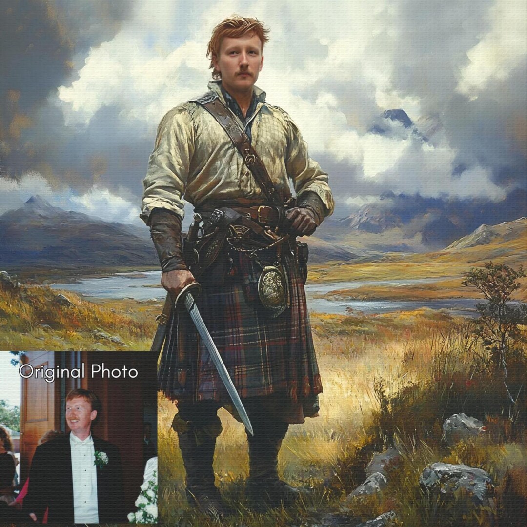 Custom Highlander Photo, Personalized Wall Art, Scottish Gifts, Home ...