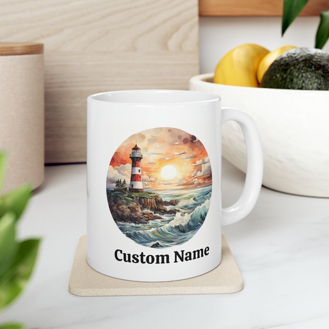 Personalize Light House, Custom Light House Mug, Custom Light House ...