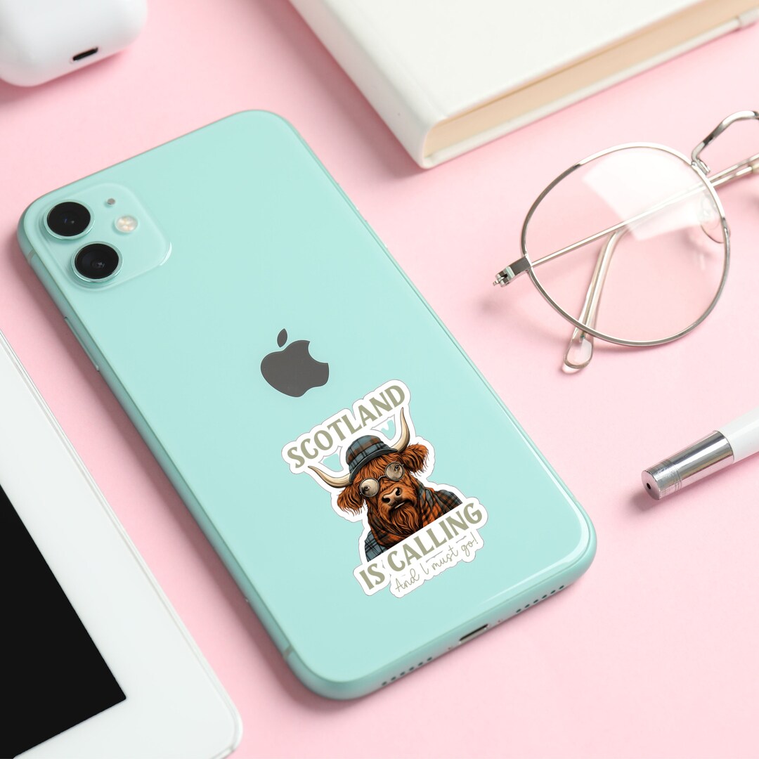 Kiss-cut Stickers, Scottish Cow Stickers, Highland Cow Stickers ...