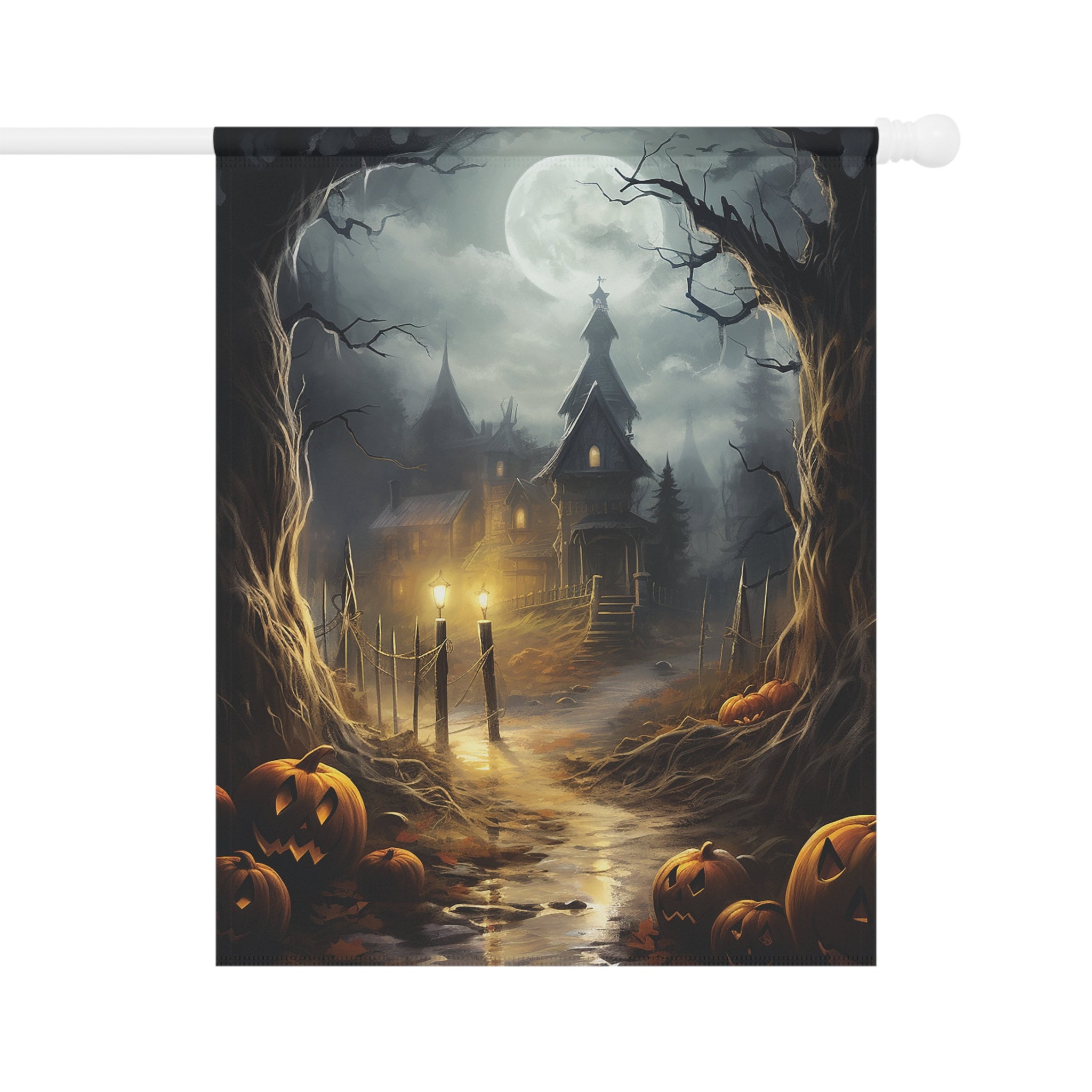 Spooky Flag Yard Banner Ghost Scary House Haunted House Ghosts and ...