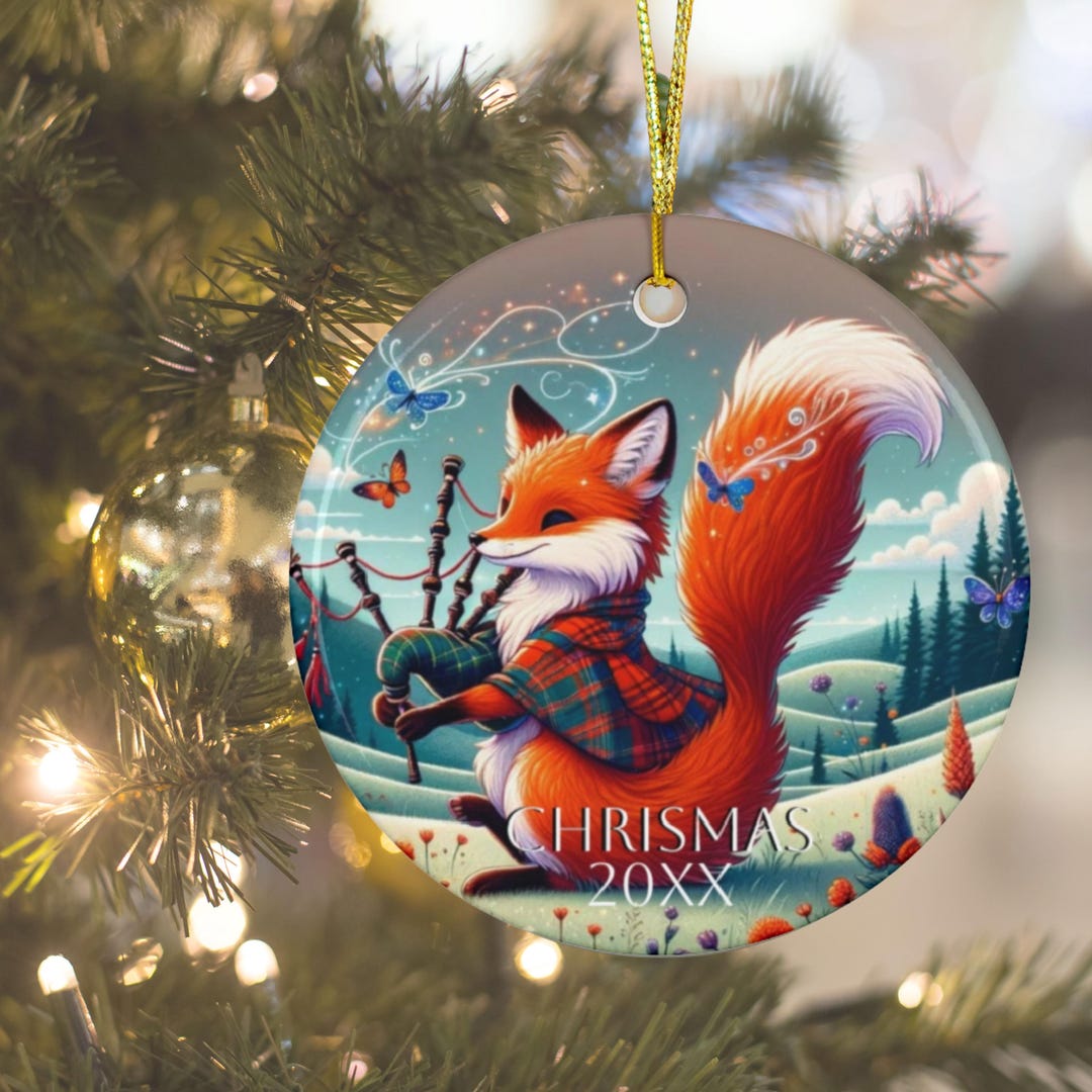 Custom Scottish Fox Ornament, Personalized Scottish Gifts, Foxcore ...