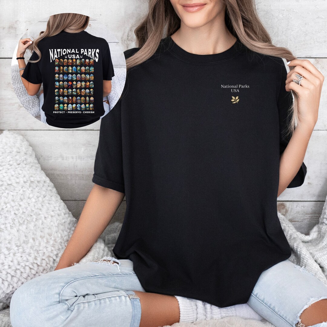 National Parks Shirt, Front and Back Design US National Park, Gifts ...