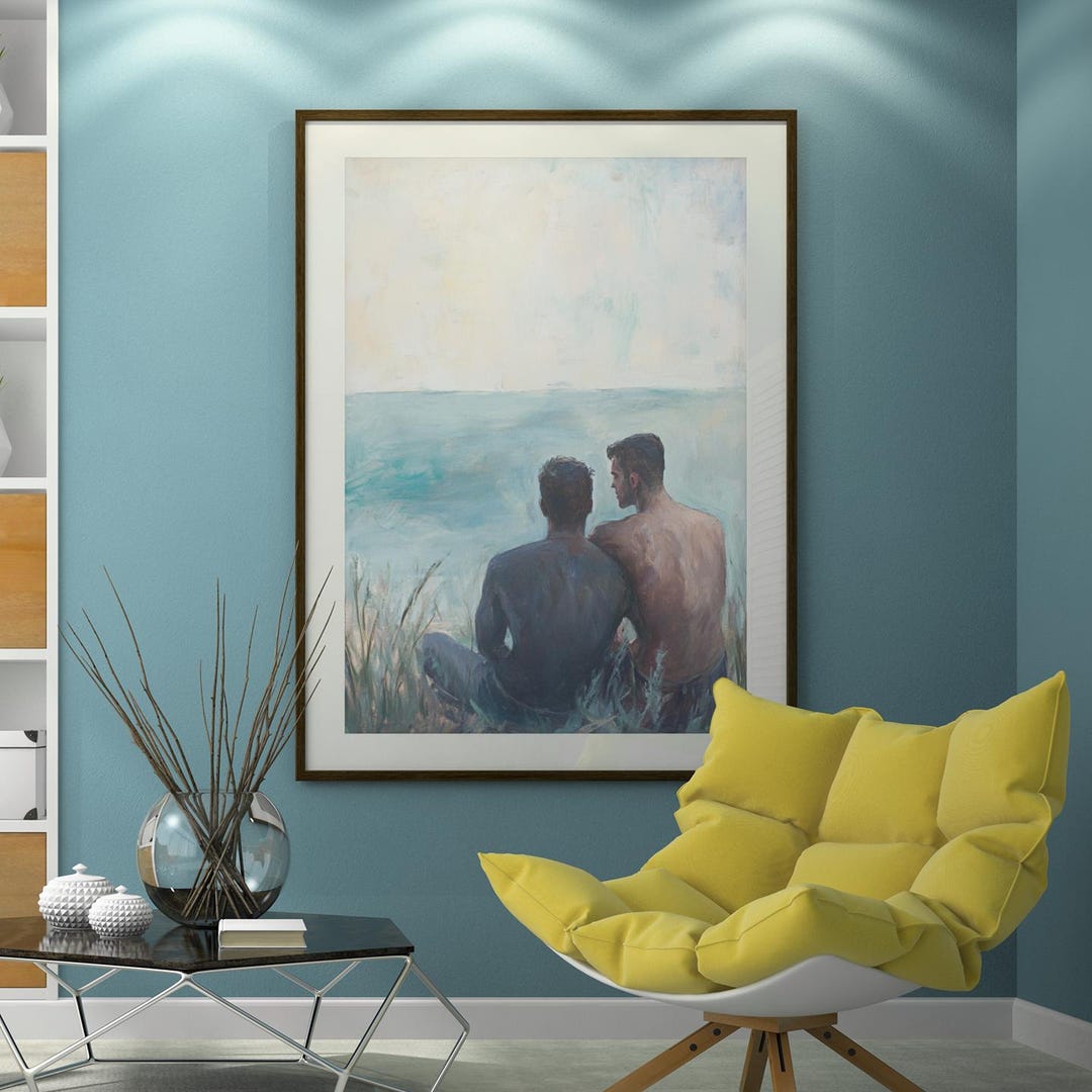 Queer Art Retro Vibe, Gay Muscle Art, Canvas Gallery Wraps, Gay Art ...