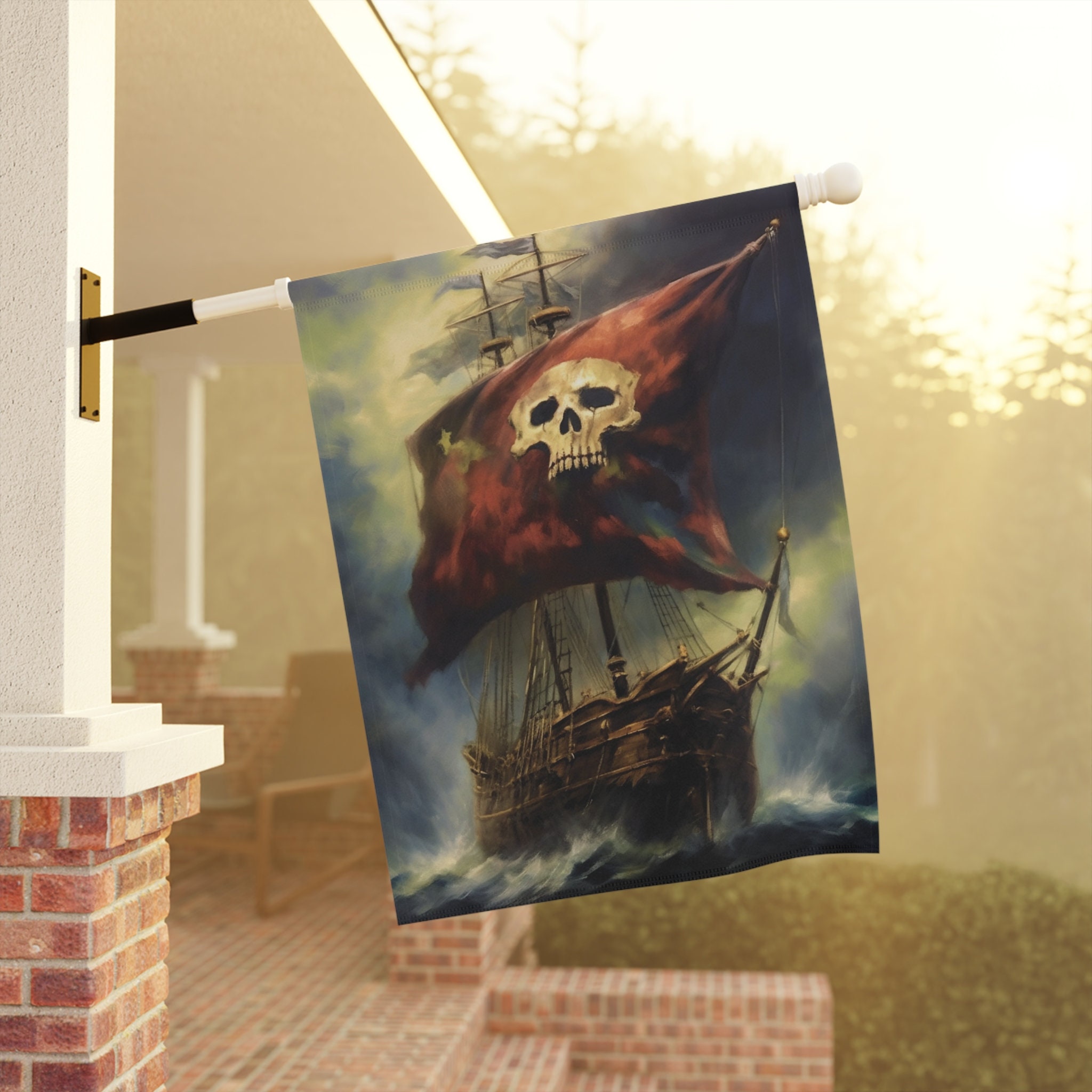 Pirate Ship Garden House Banner, Banner Garden, Unique Garden Banner ...