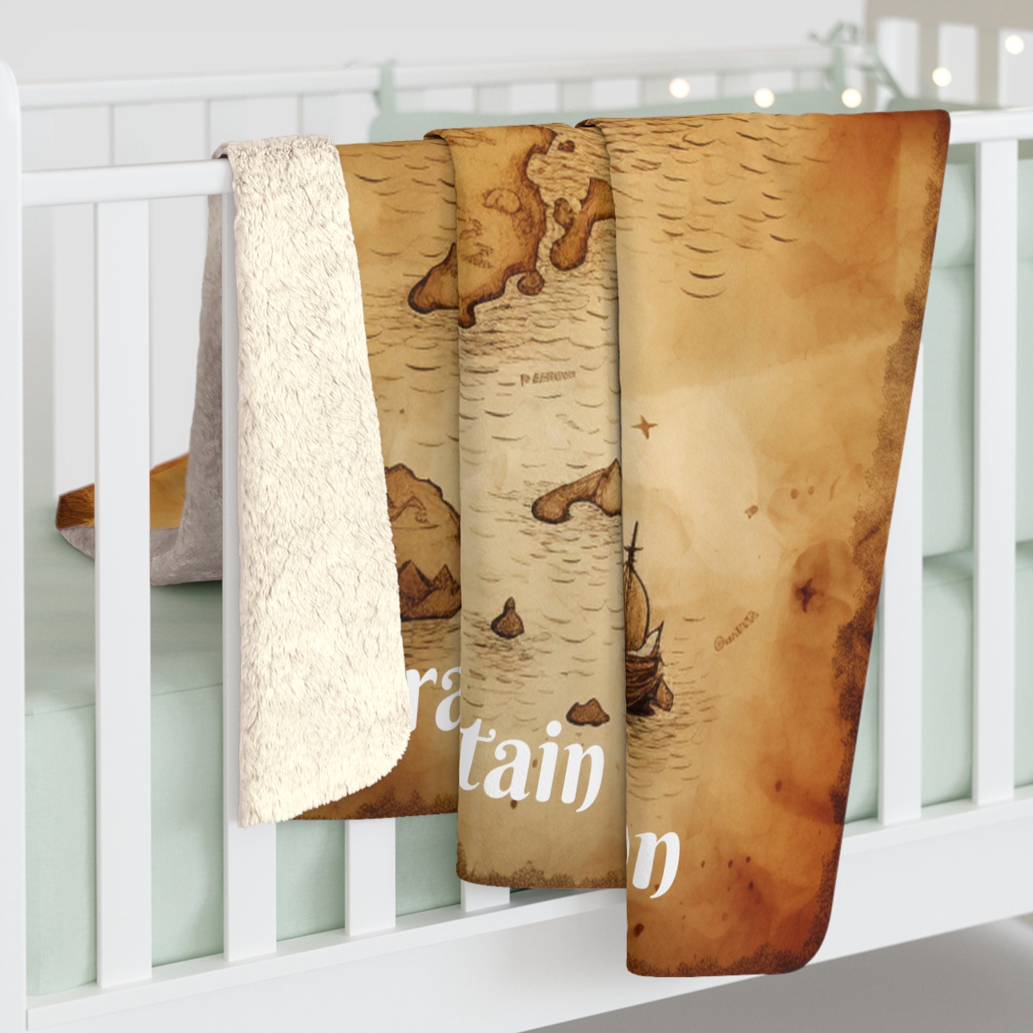 Personalized Pirate Blanket, Pirate Ship, Sherpa Fleece Blanket, Custom ...