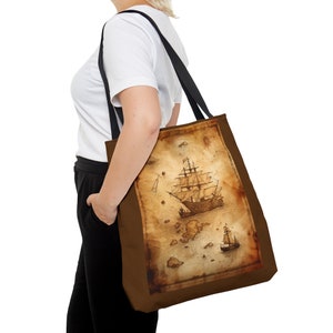 Nautical Totebag, Ships, Pirate Ship, Tote Bag, Totebag Whimsical, Book ...